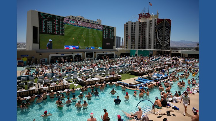 One Extraordinary Photo: Las Vegas pool watch party of the Australia-US ...