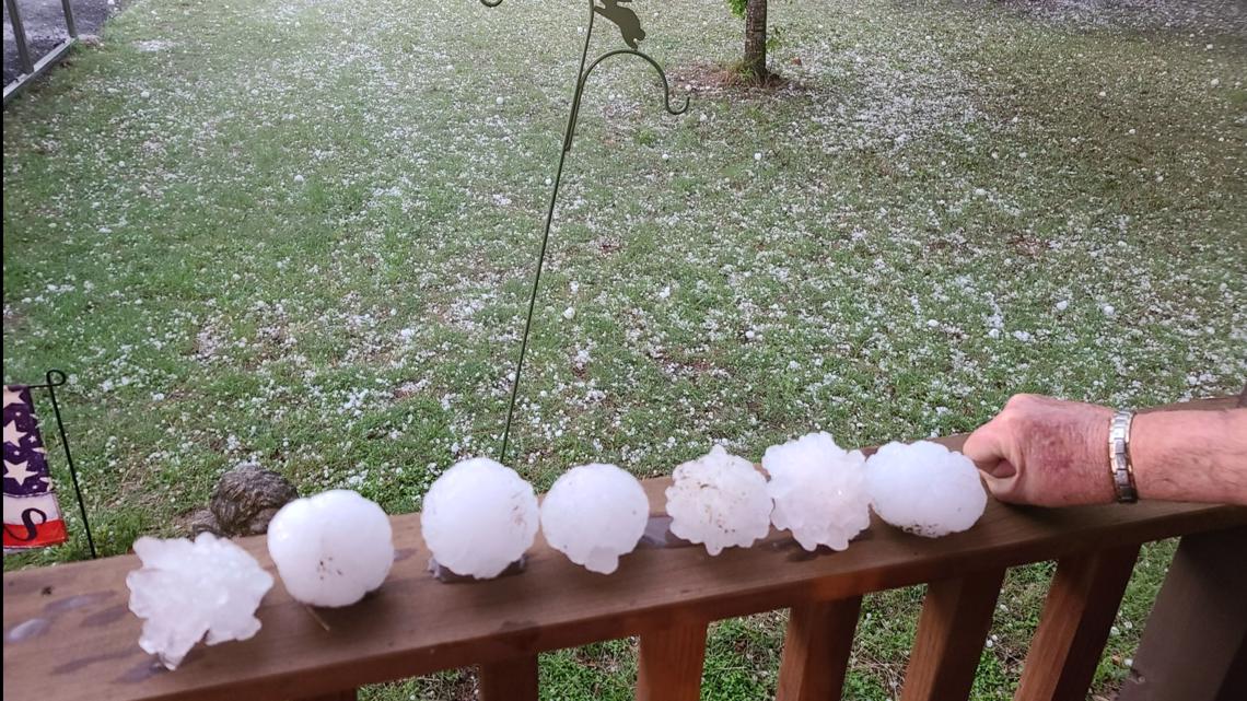 PHOTOS: Baseball-sized hail seen across Central Texas area during ...