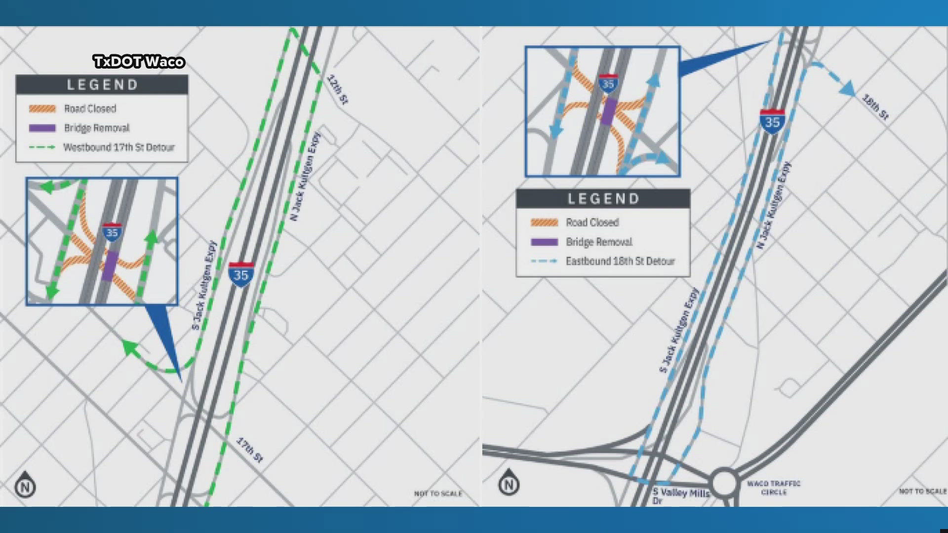 TxDOT to close 17th Street westbound, turnaround lanes at I-35 in Waco ...