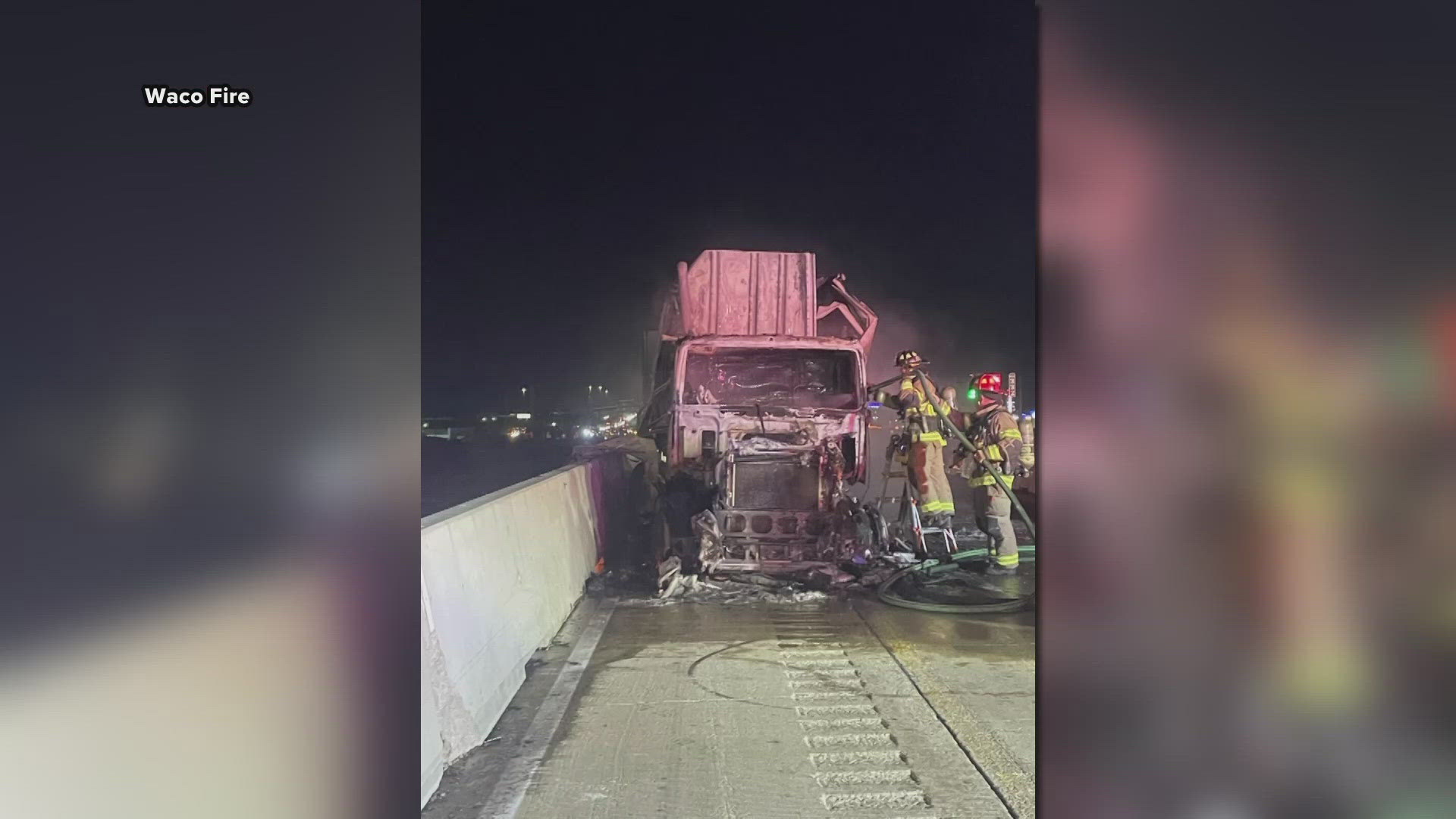 Semi truck fire stops traffic on Interstate 35 in Waco | kcentv.com