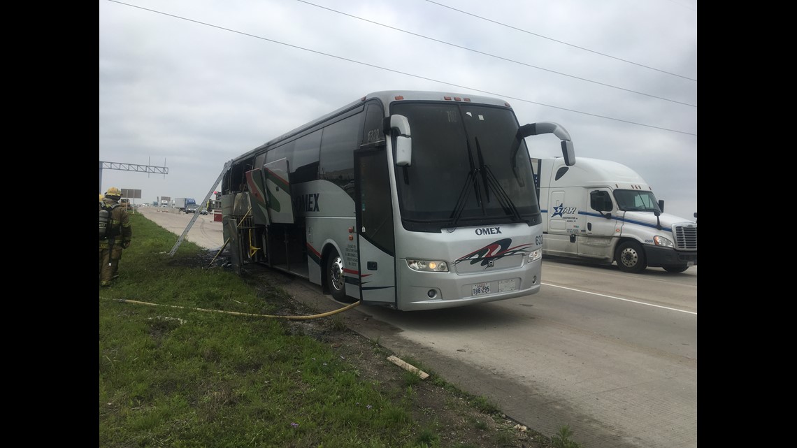 Charter bus fire causes delays on I-35 in Temple | kcentv.com