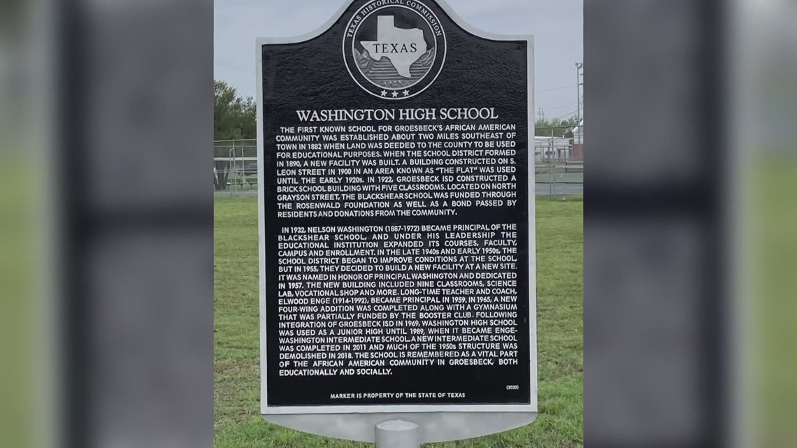 Former all-Black Groesbeck high school now historical marker | kcentv.com