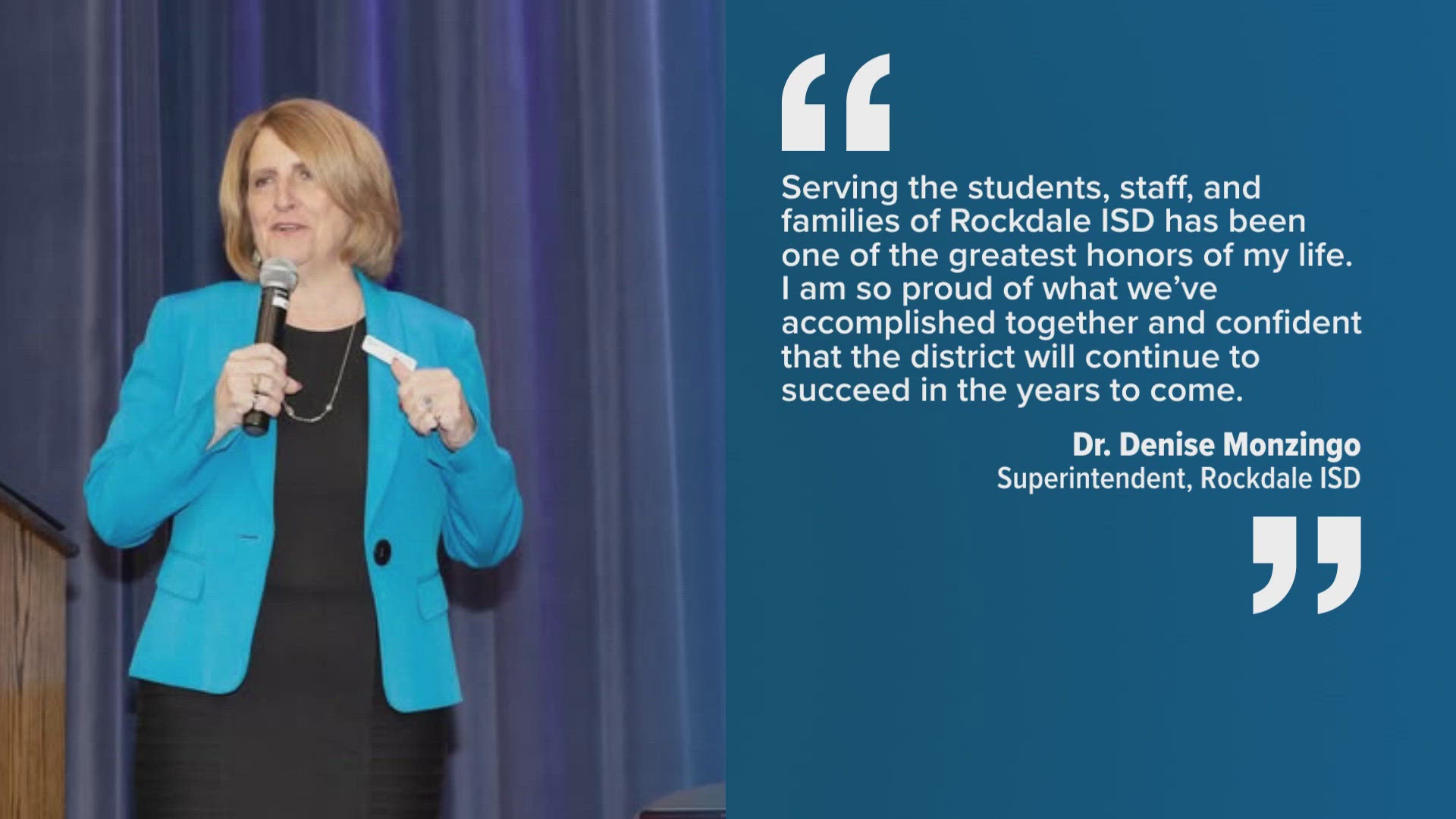 Rockdale ISD Superintendent Dr. Denise Monzingo announces retirement ...