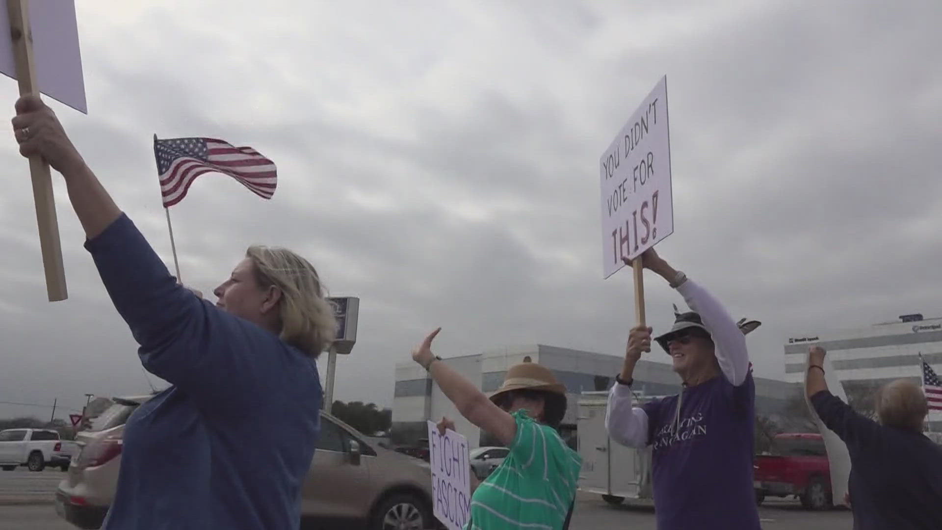 Protesters in Waco join nationwide demonstrations against 'Project 2025 ...