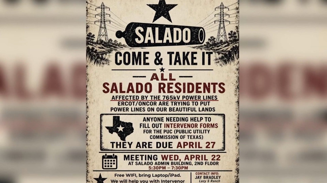 Salado residents push back against $2B power line project | kcentv.com