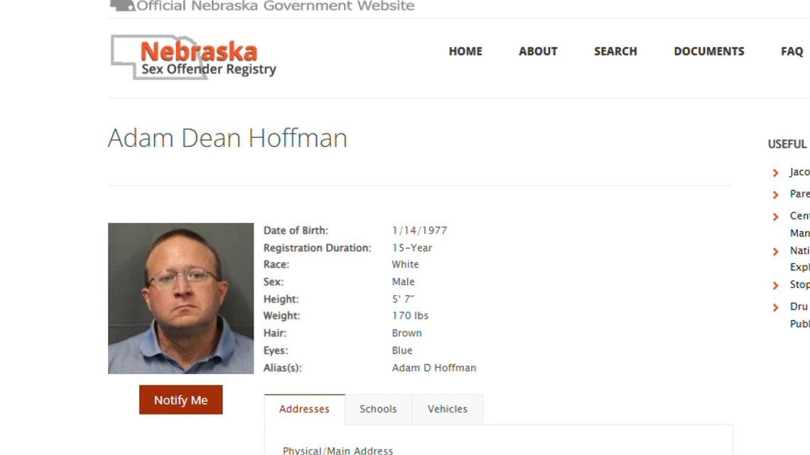 Adam Dean Hoffman added to Nebraska sex offender registry, resigns law ...