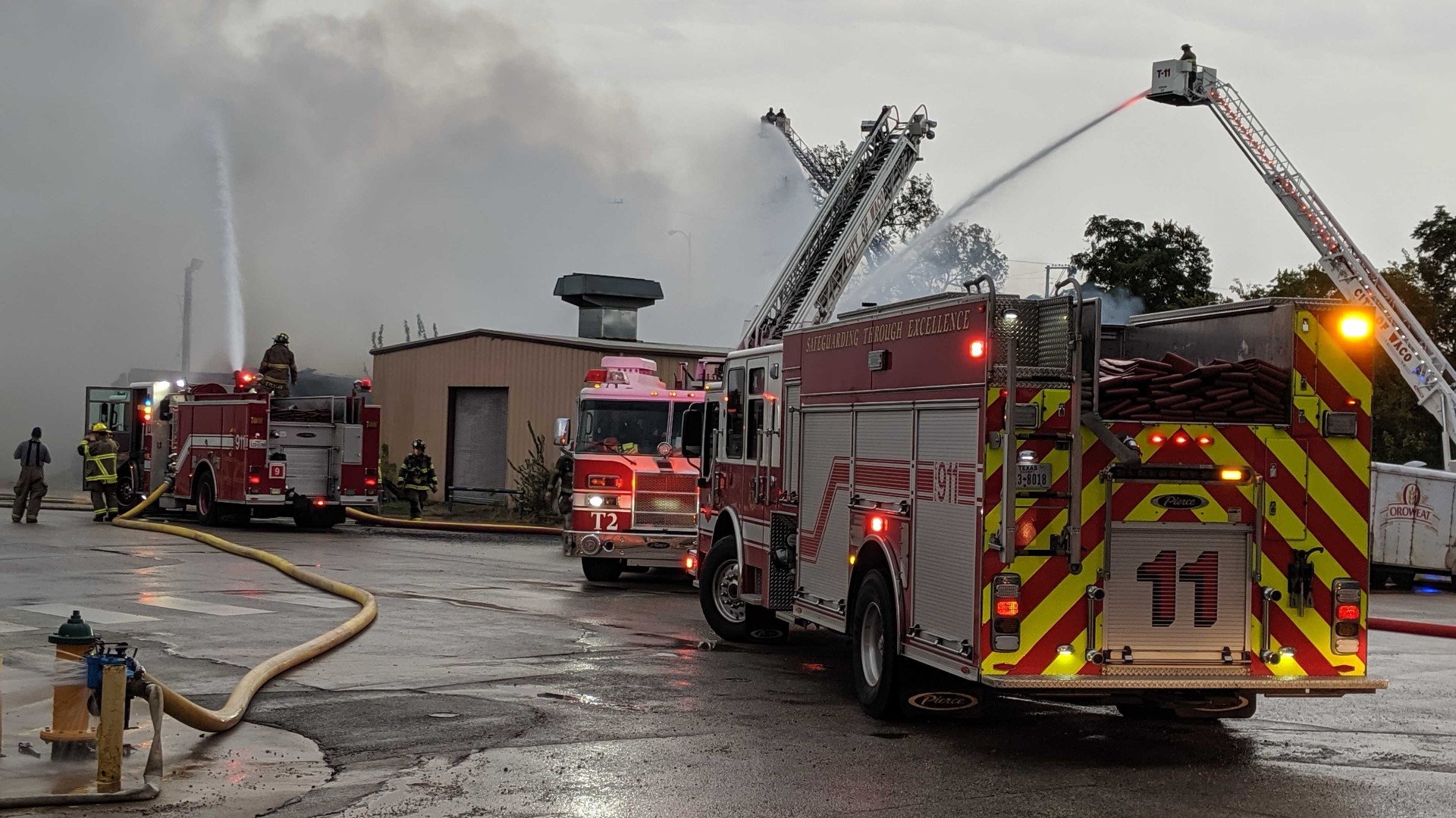 Major fire, smoke pour from Langford Distribution in Waco | kcentv.com