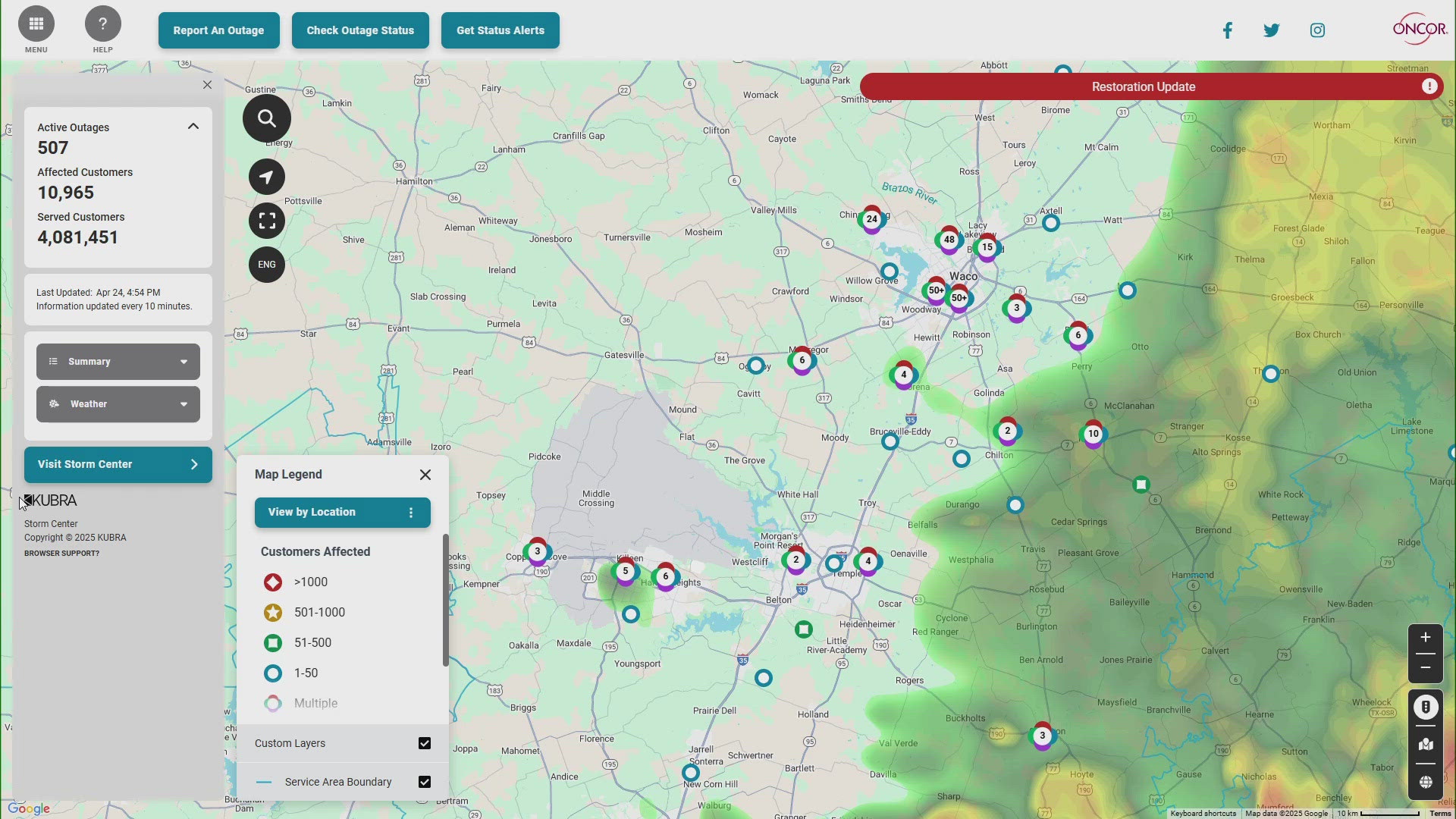 Thunderstorms knock out power to thousands in Central Texas | kcentv.com