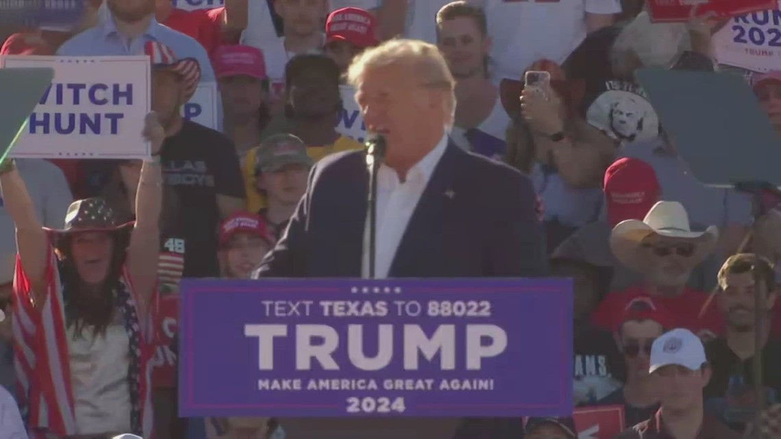 Donald Trump arrives in Waco for first 2024 campaign rally | kcentv.com