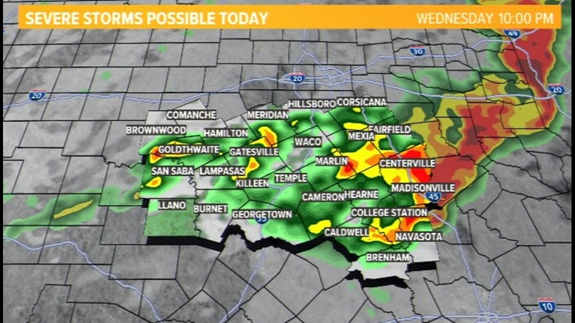 Severe weather in Central Texas expected Wednesday evening | kcentv.com