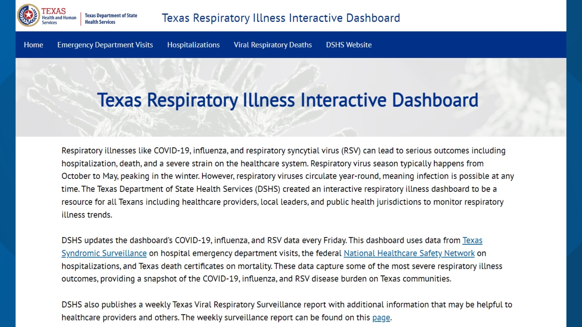 Texas launches Respiratory Illness Interactive Dashboard | kcentv.com