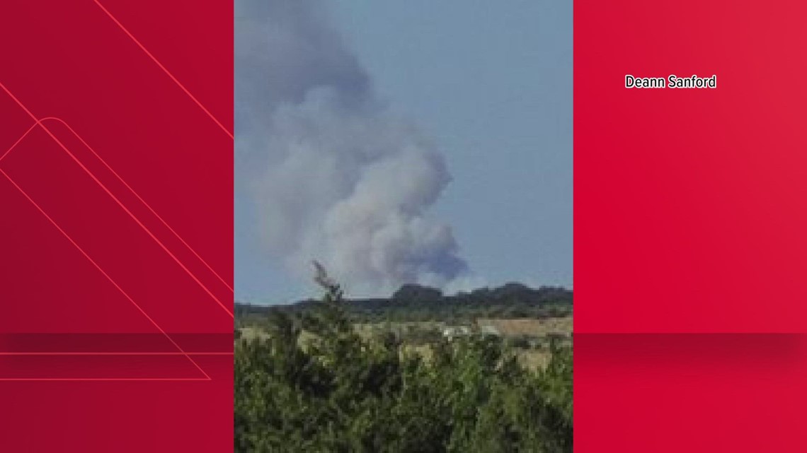 Texas News | Large grass fire burning in Lampasas County | kcentv.com