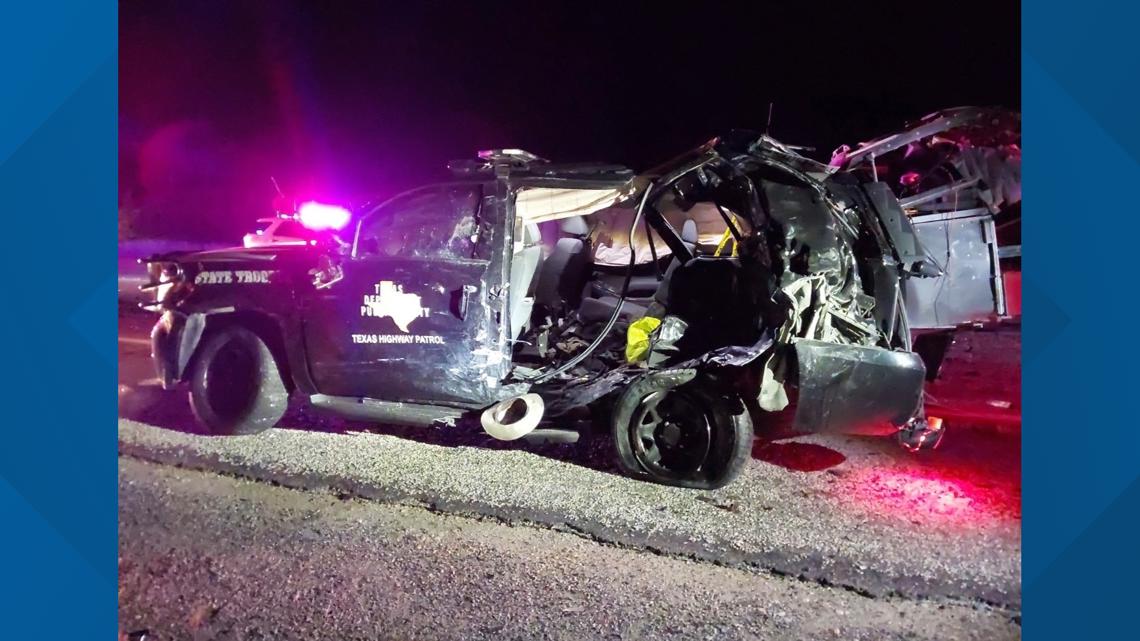 State trooper and truck driver collide on U.S. Highway 190 | kcentv.com