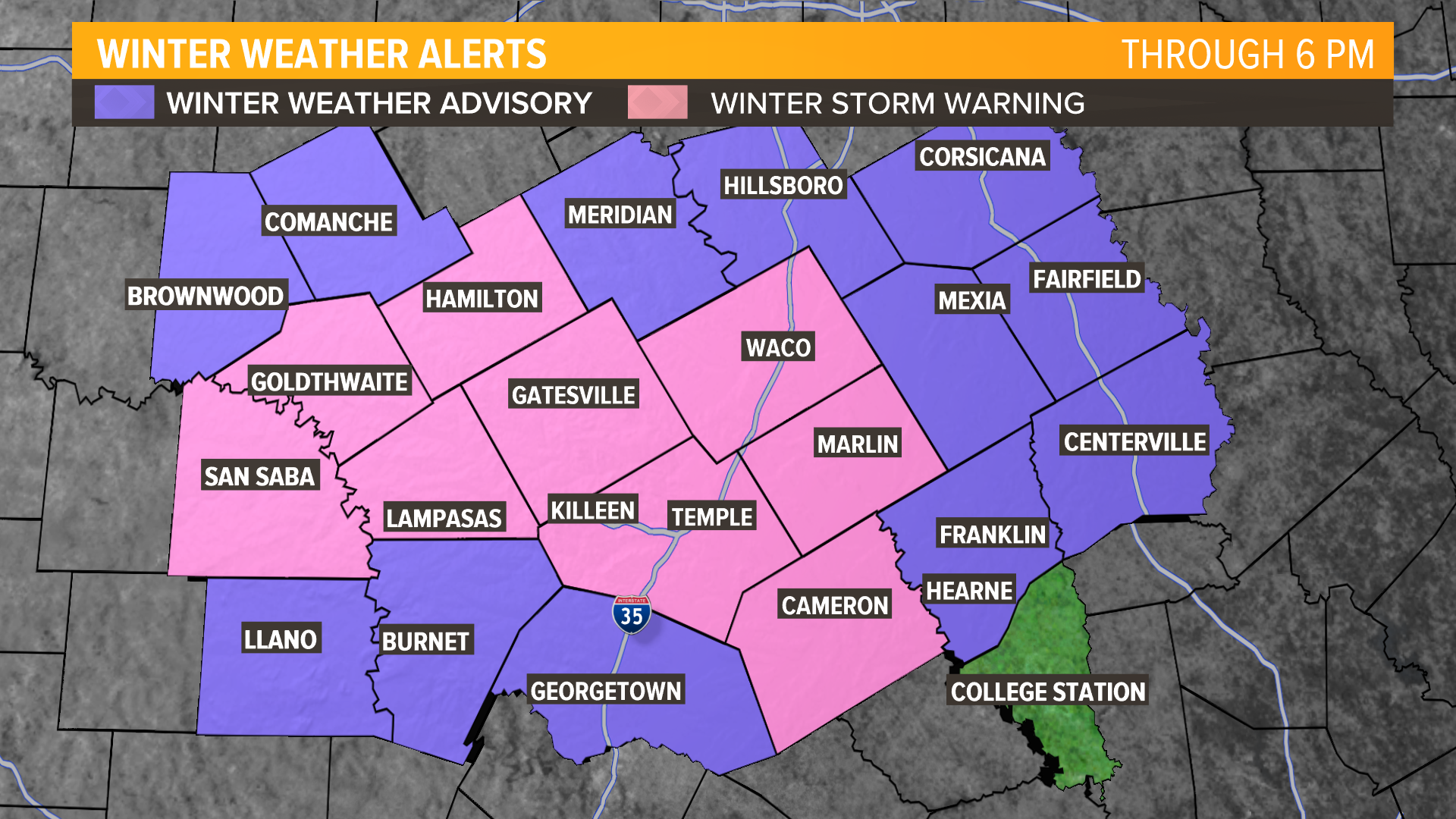 Latest Updates: Winter weather continues in Central Texas | kcentv.com