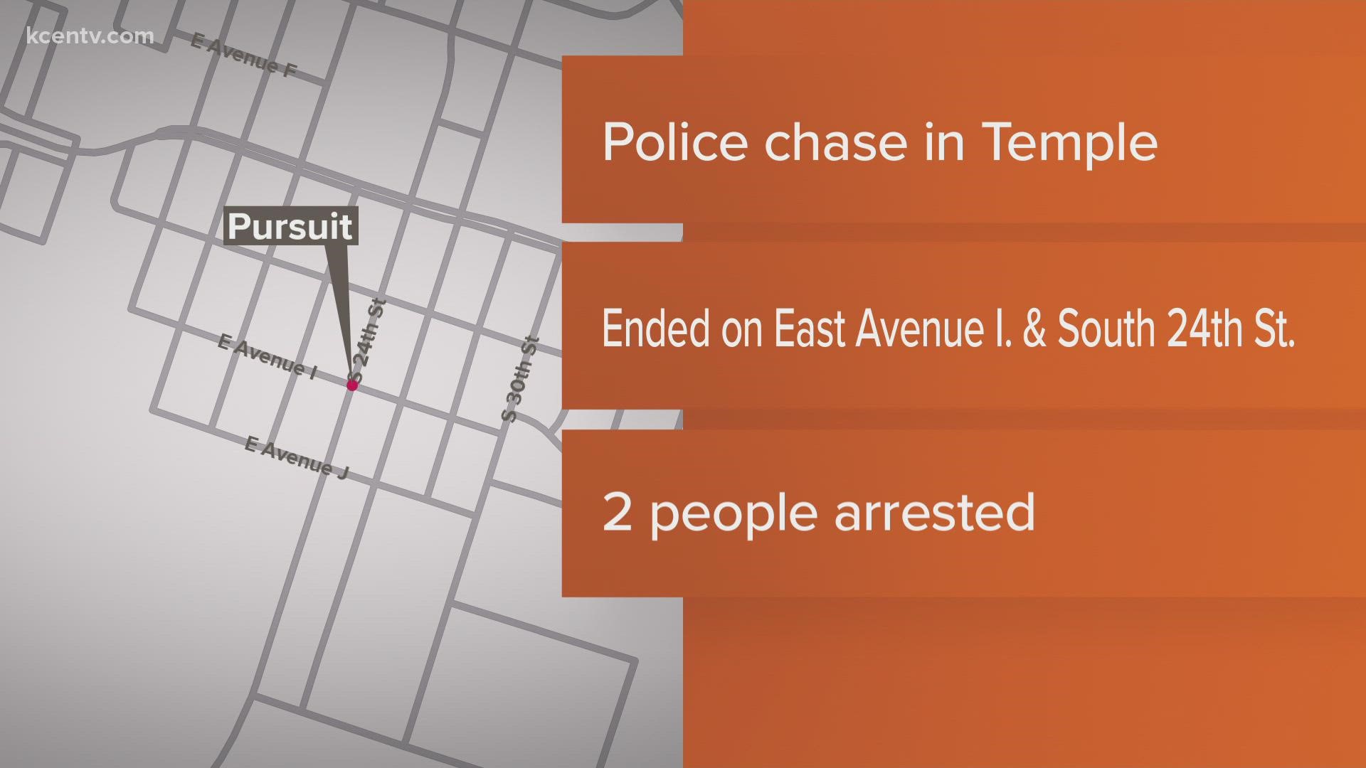 Car chase leads to two arrests in Temple, Texas, police say | kcentv.com
