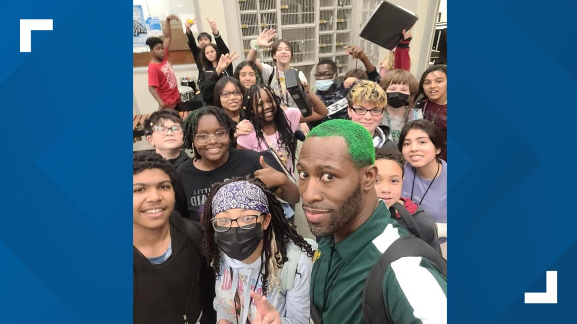 Killeen middle school band director dyes hair for UIL victory | kcentv.com