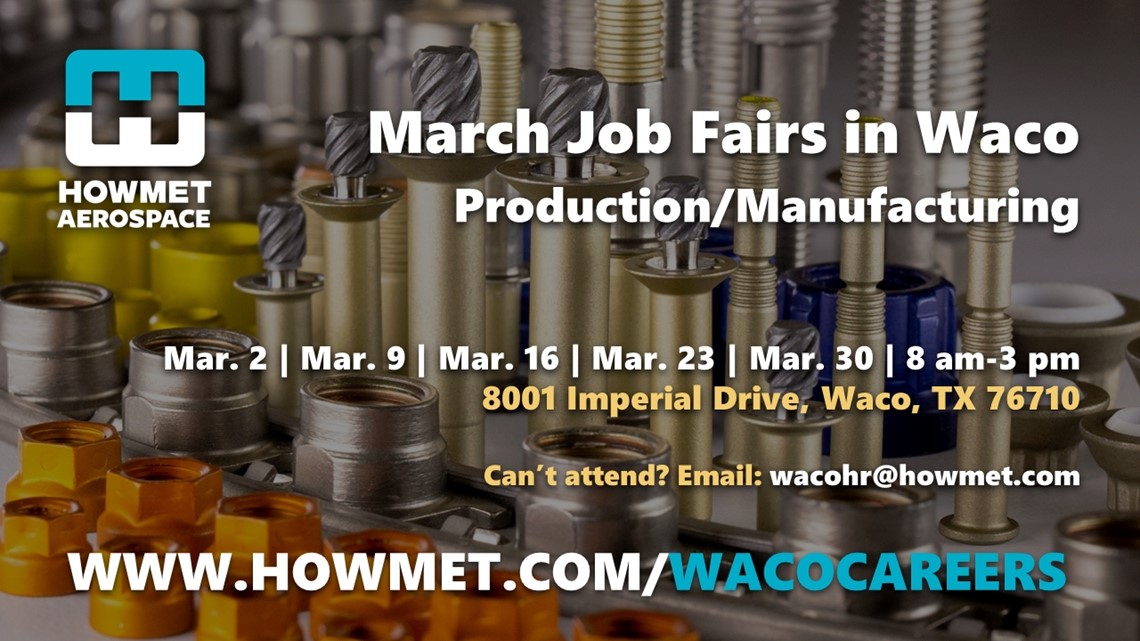 Howmet Aerospace to host job fairs every Wednesday | kcentv.com