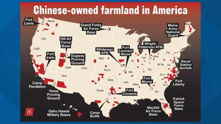 Viral map error: There is no Chinese land next to Fort Cavazos or Camp ...