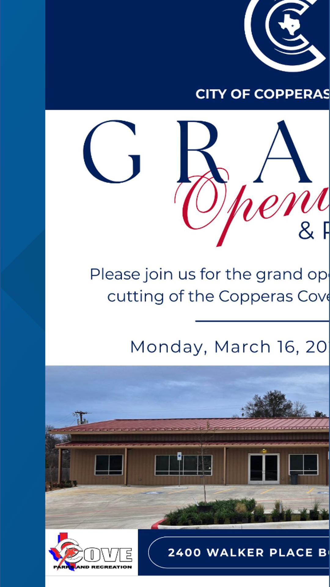 City of Copperas Cove to host grand opening of new Senior Center ...