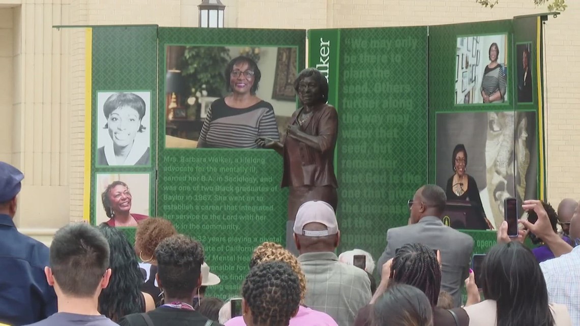 Baylor unveils two statues honoring the university's first Black ...