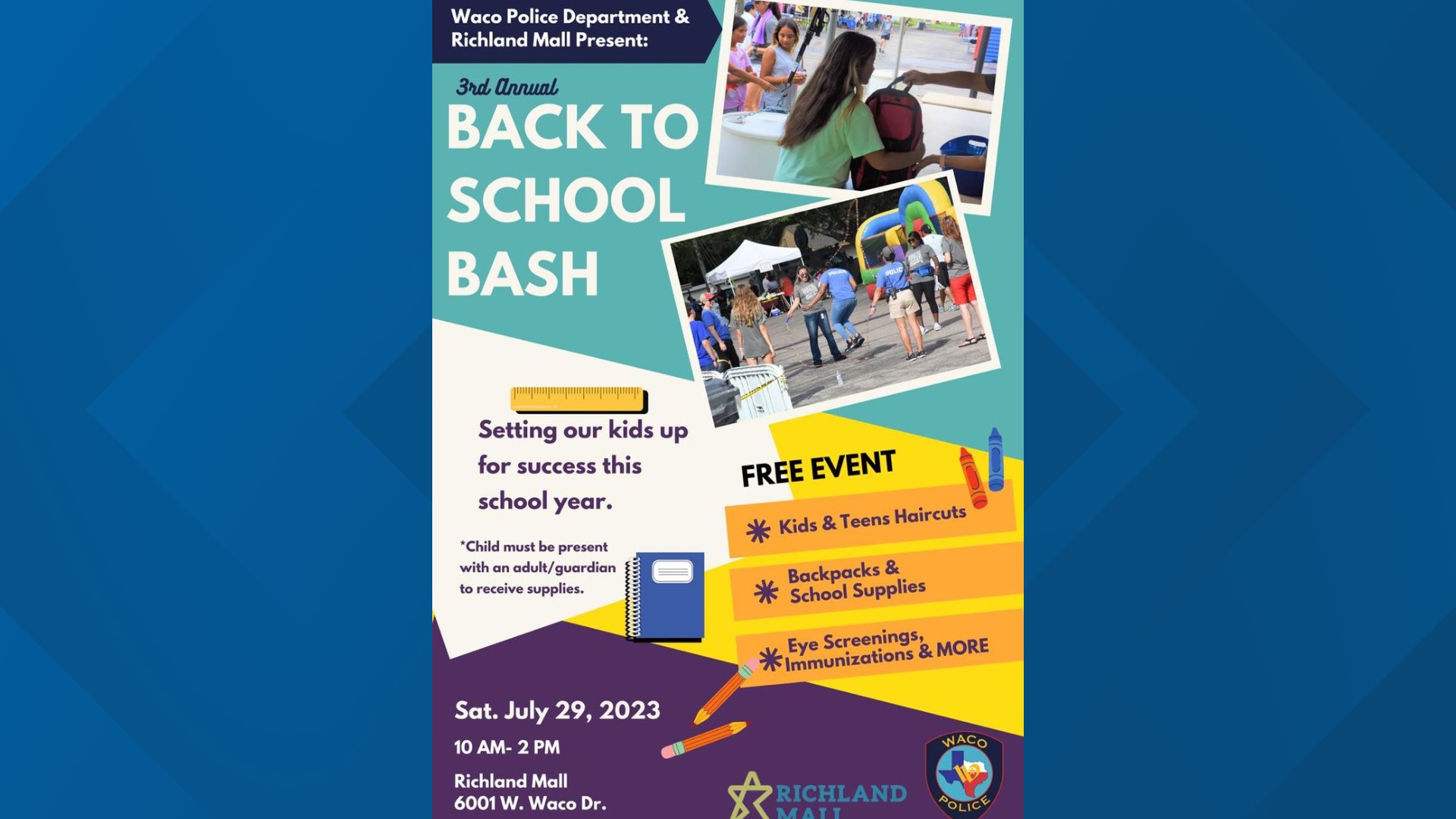 Waco, Texas News| 3rd Annual Back to School Bash at Richland mall ...