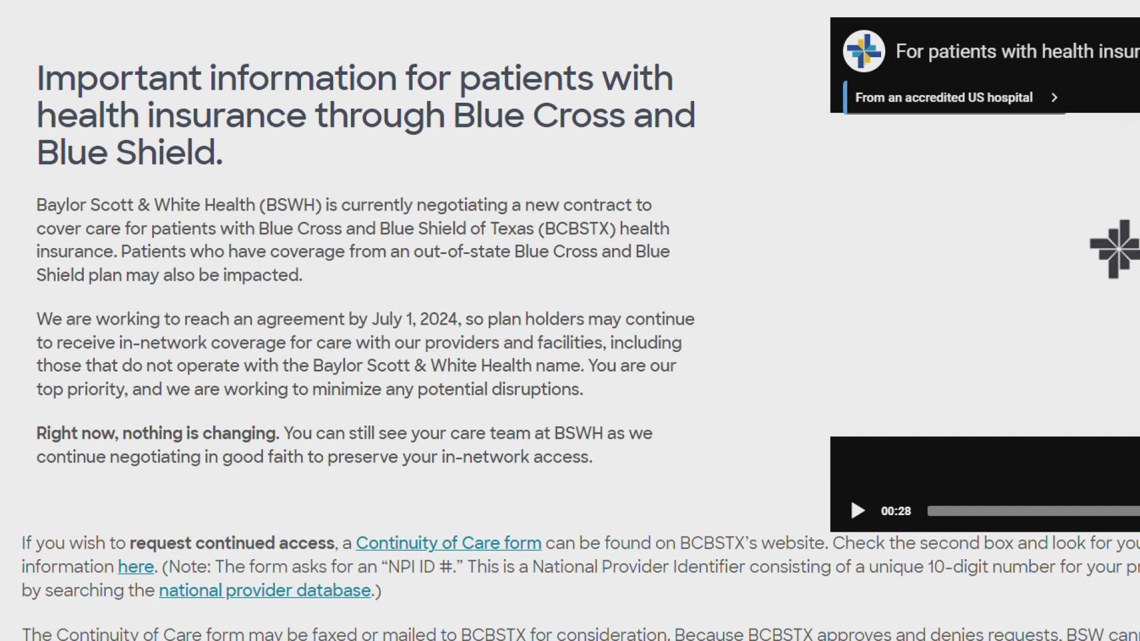 Blue Cross Blue Shield of Texas, Baylor Scott & White Health still ...