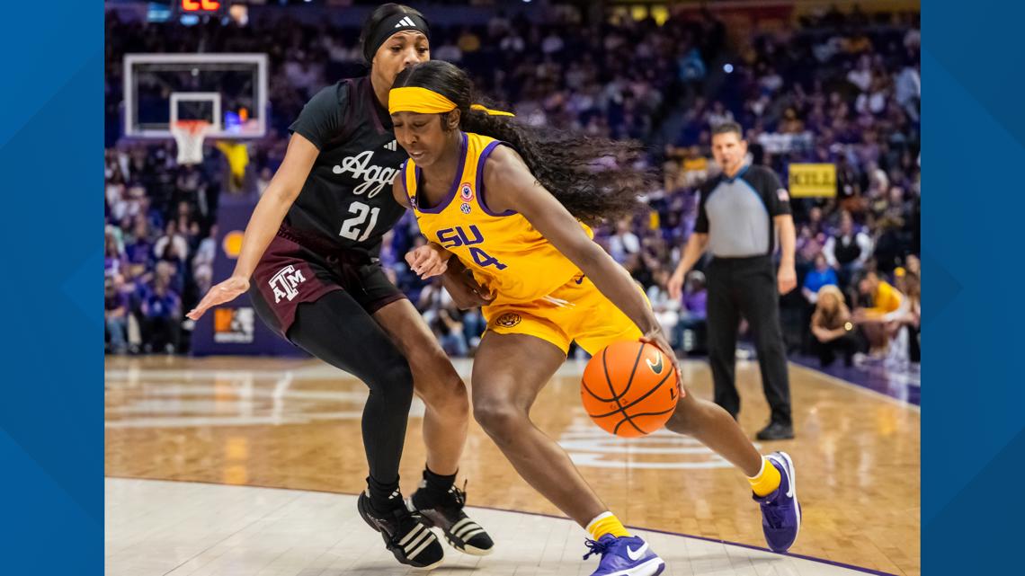 No. 5 LSU tops Texas A&M 64-51 behind 22 points from Flau'Jae Johnson ...
