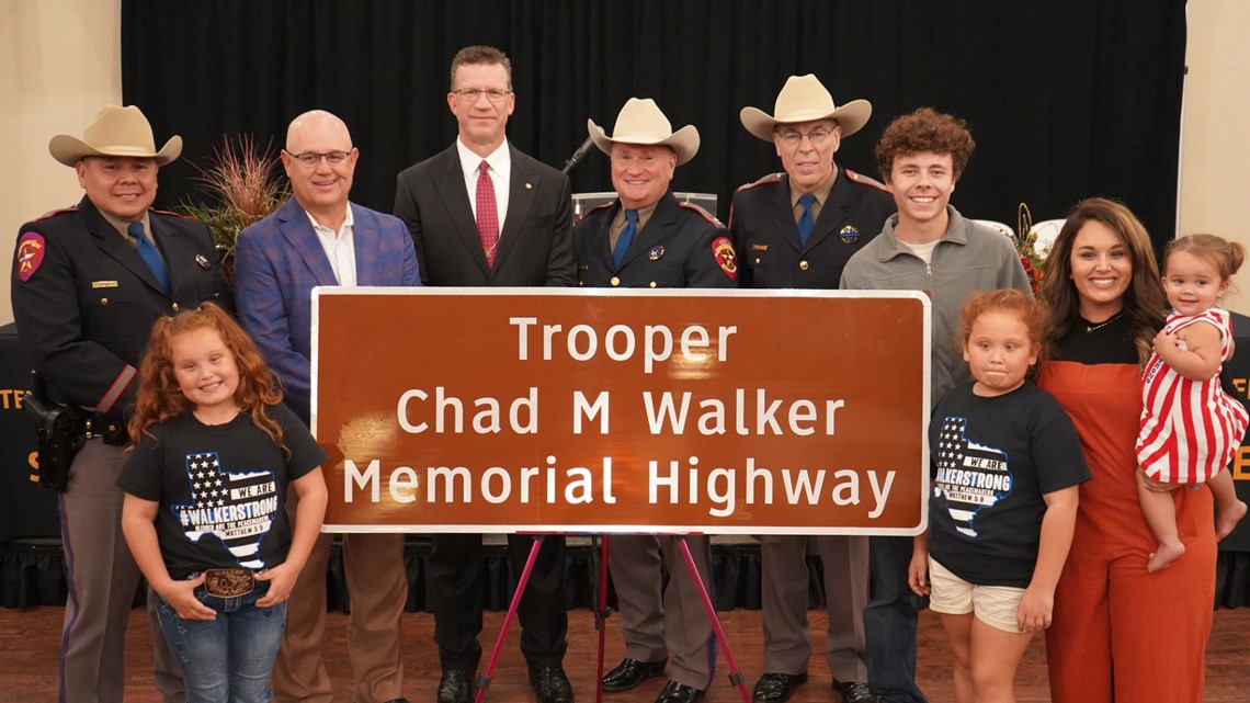 Texas highway memorial sign dedicated to Trooper Chad Walker | kcentv.com