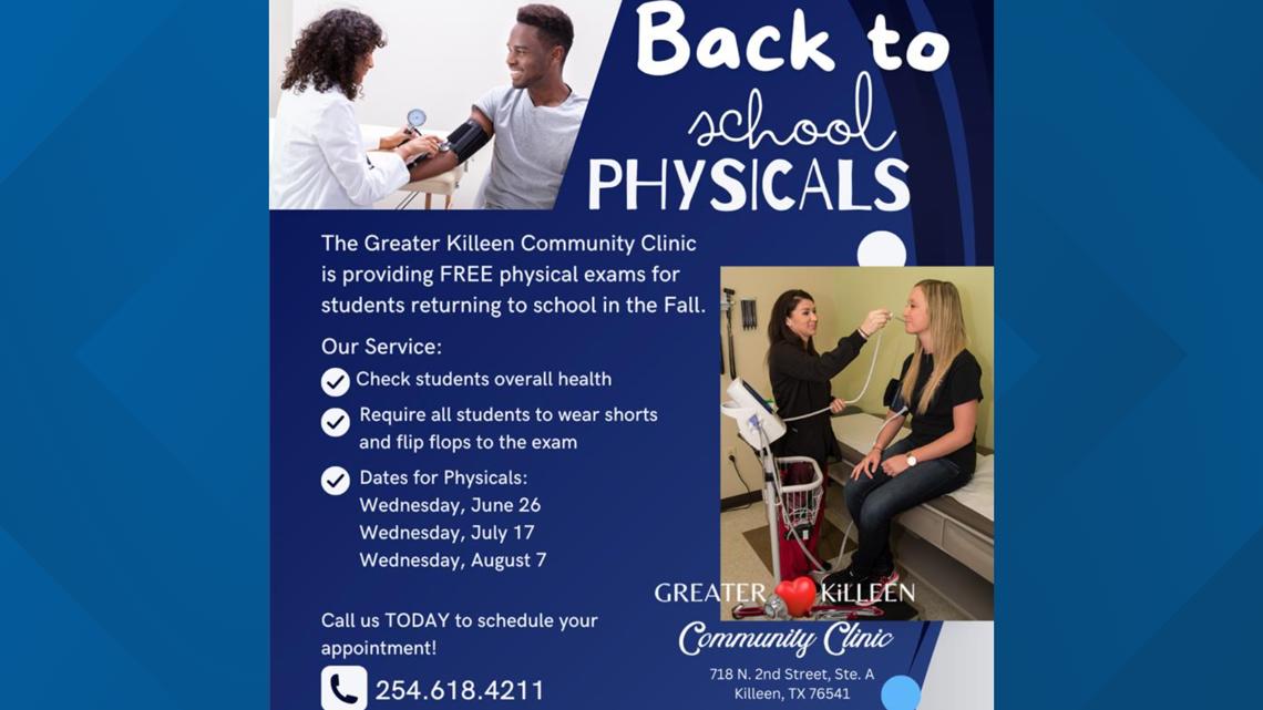 Greater Killeen Community Clinic offers free physicals: TX | kcentv.com