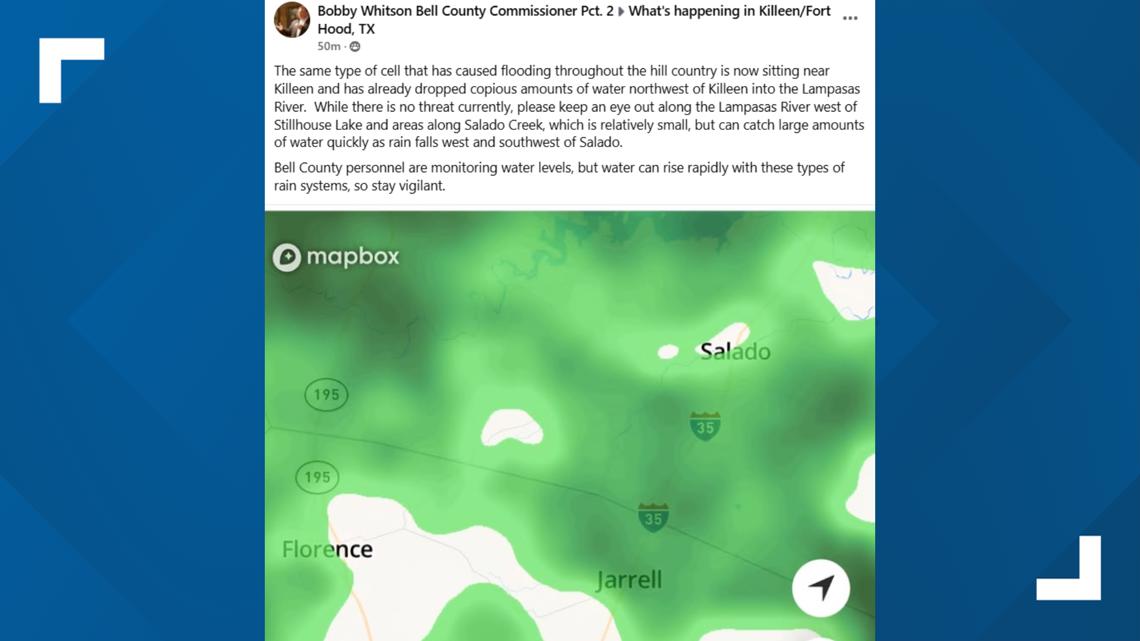 Bell County Commissioner Bobby Whitson advises residents of flood risks ...