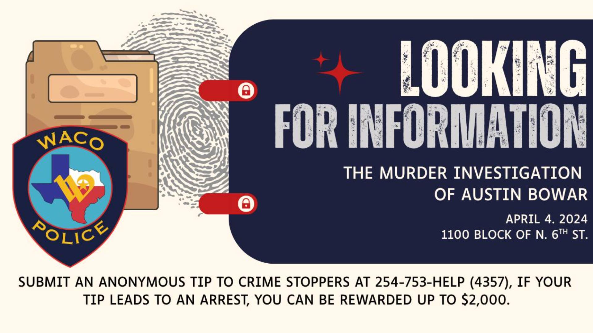 Waco Police Department asking for information on 2024 murder | kcentv.com