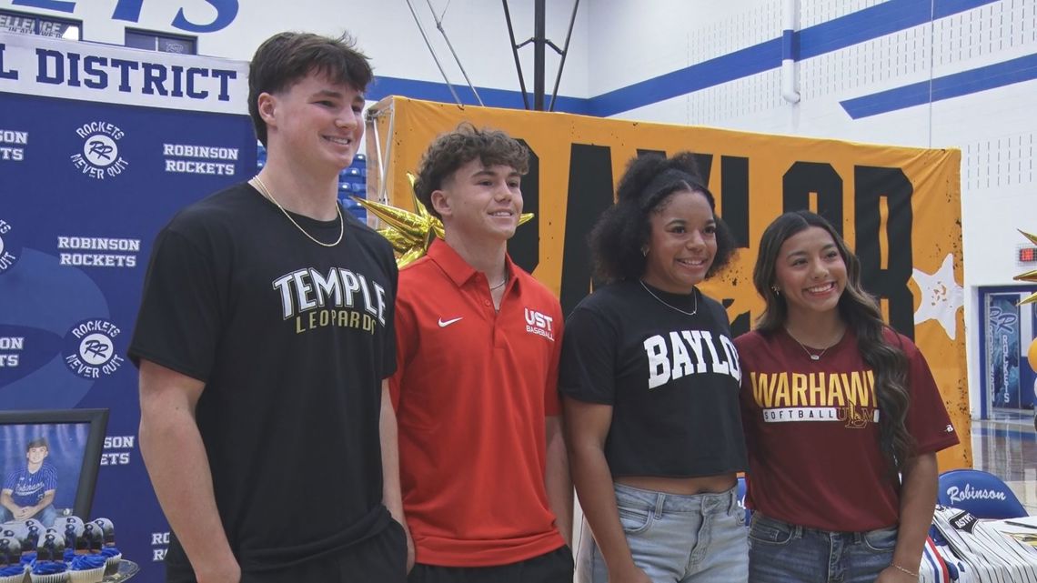 Four Robinson Rockets sign to play at the next level | kcentv.com