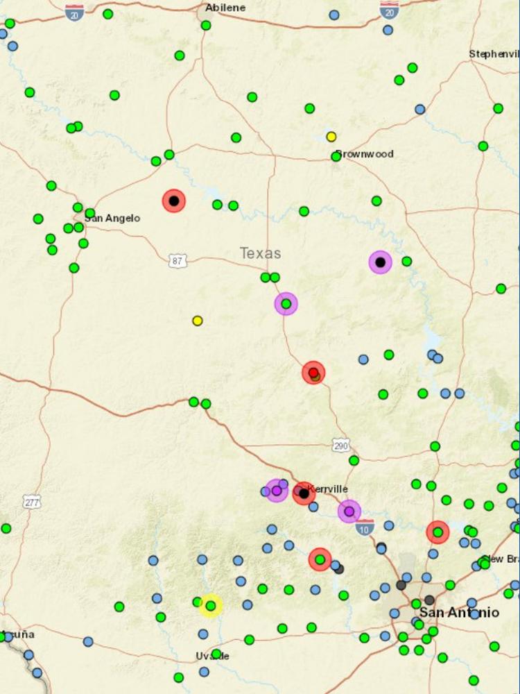 Flooding in Kerrville, Texas | Real-time flood and road closure maps ...