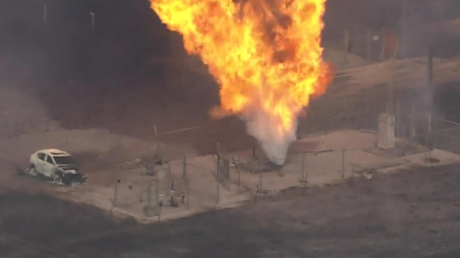 Large pipeline fire near Spencer Highway in Deer Park, Texas | kcentv.com