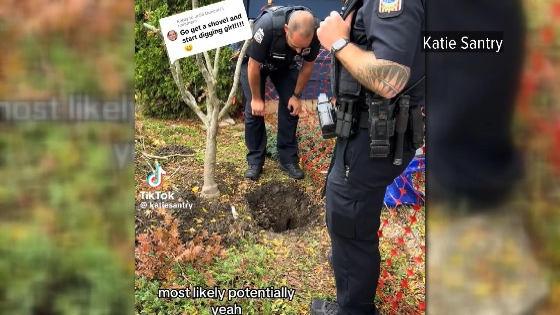 Katie Santry on TikTok, finding rug buried outside her Ohio home ...