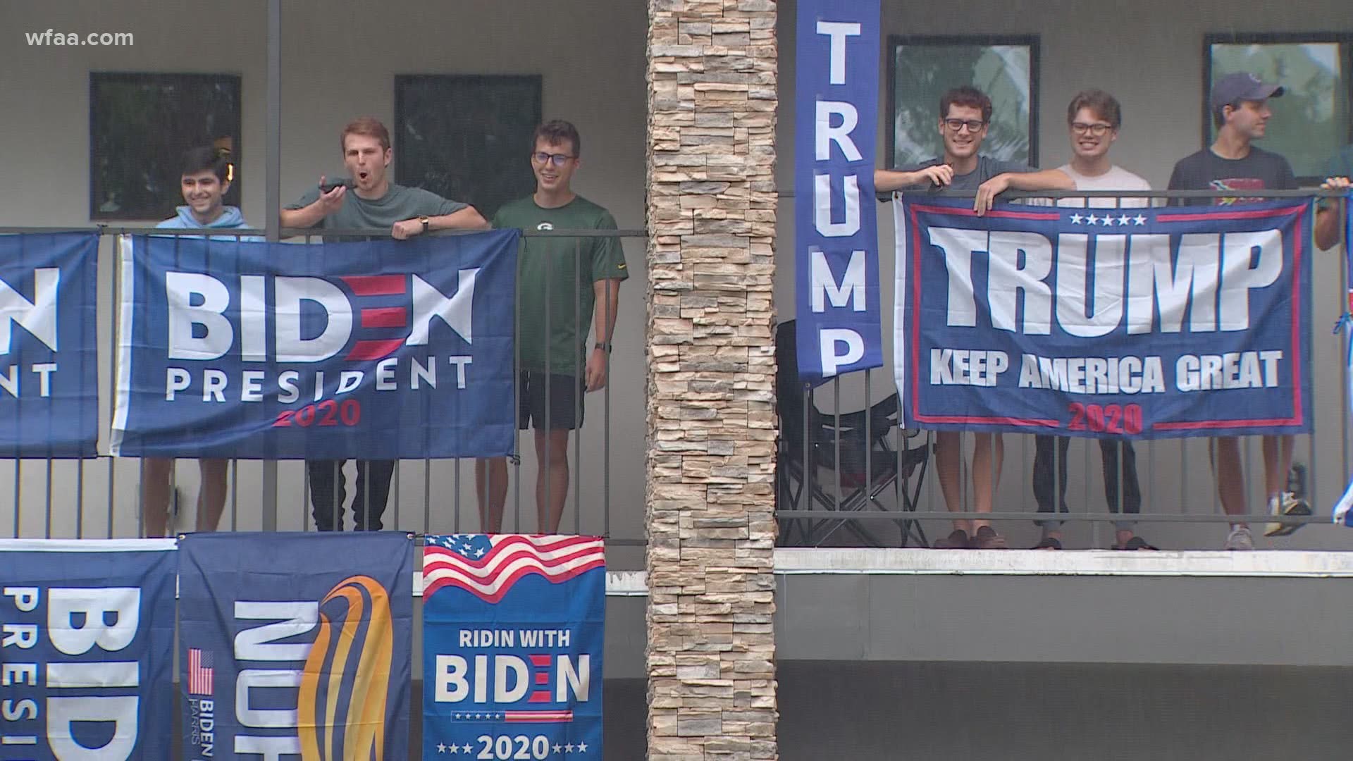 Biden, Trump flags fly at house divided in Dallas | kcentv.com