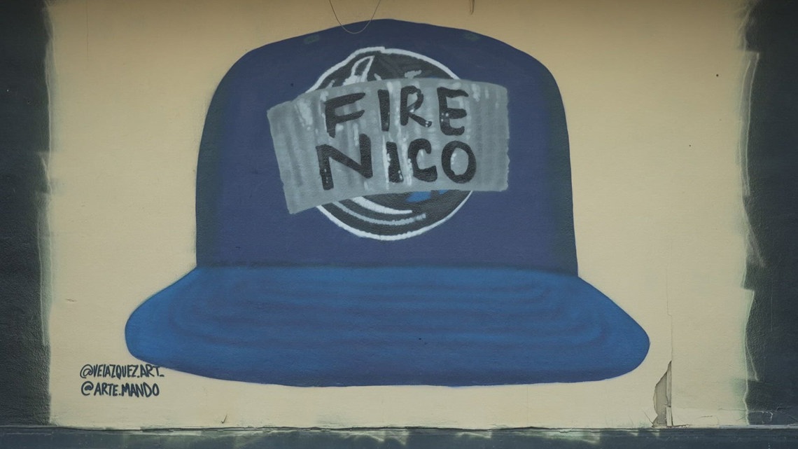 Mavs fans unveil 'Fire Nico' mural ahead of Dončić return to Dallas ...