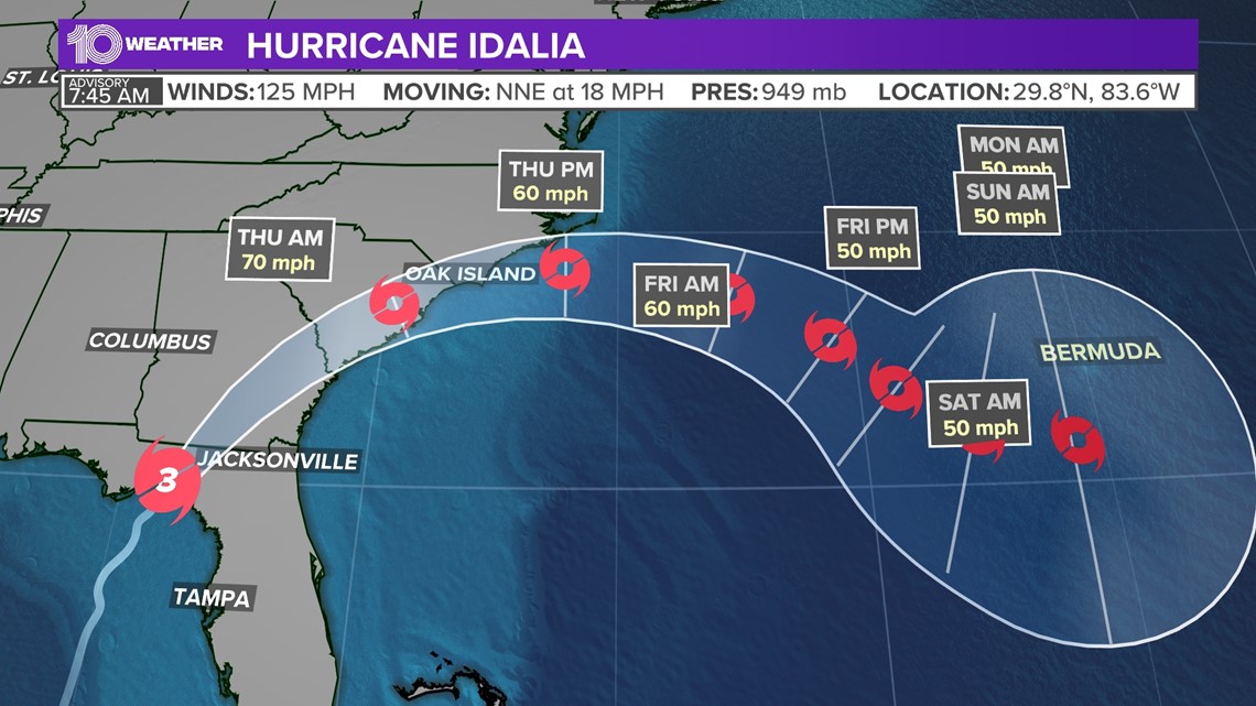 Hurricane tracker: Hurricane Idalia makes landfall as Cat. 3 | kcentv.com